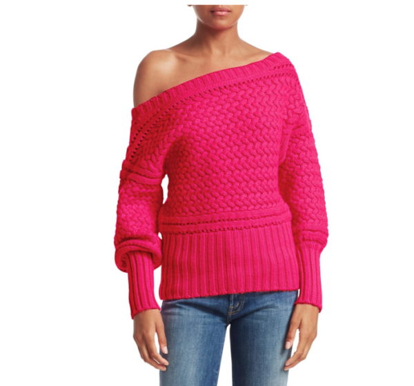 Tanya Taylor Marie Off-Shoulder Wool Sweater - Exotic Excess